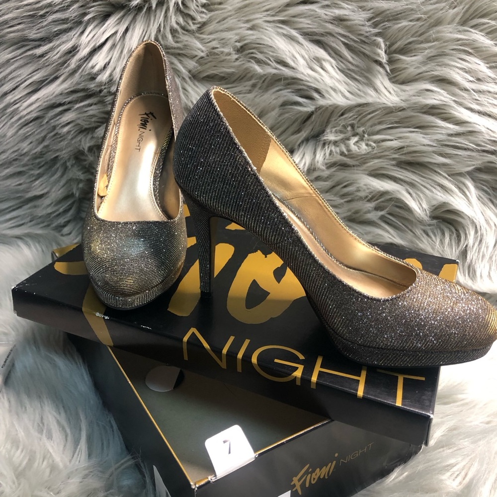 Fiona Night Gold And Silver Sparkle Pump - Gem